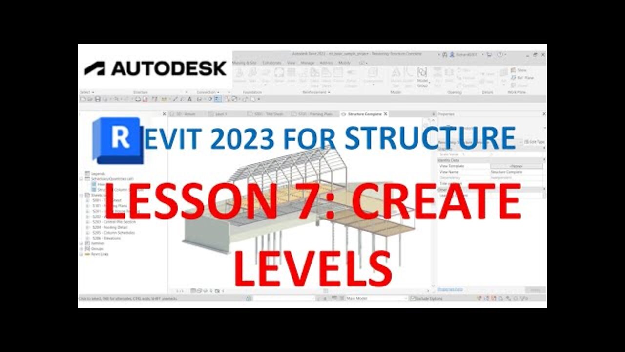 REVIT 2023 STRUCTURE: LESSON 7 - CREATE LEVELS REVIT 2023 STRUCTURE: LESSON 7 - CREATE LEVELS