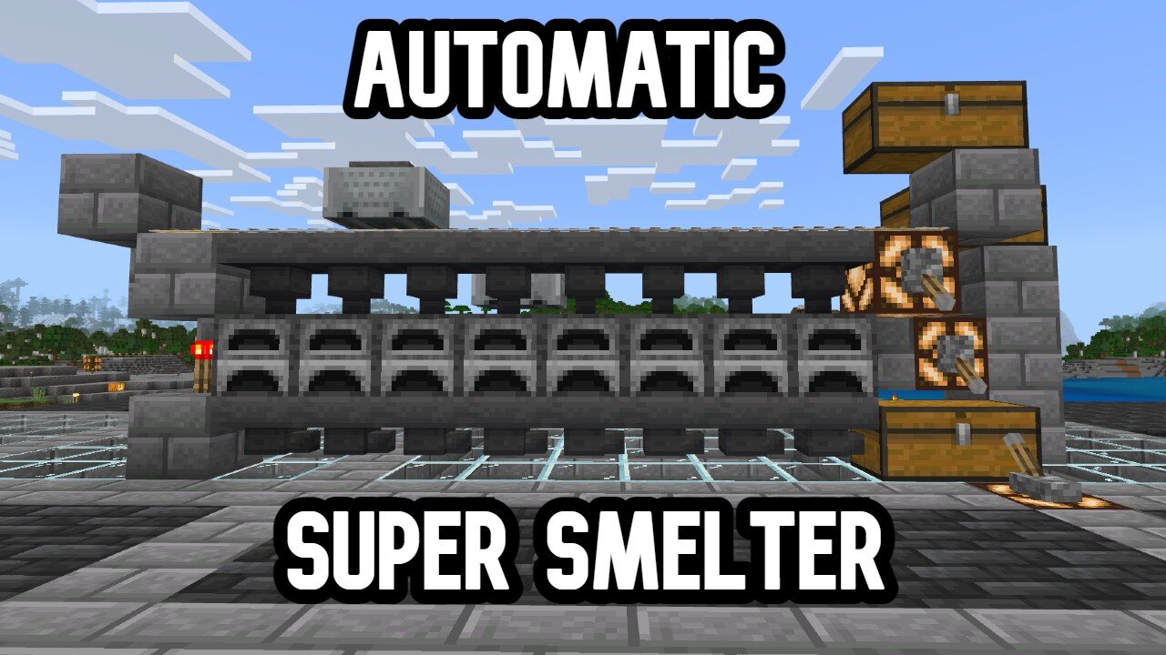 Automatic Super Smelter Tutorial in Minecraft Bedrock (MCPE/Xbox/PS4 ...