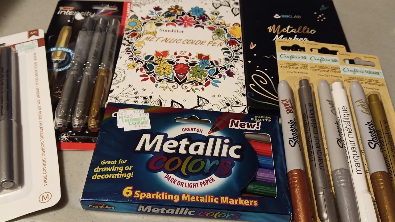 METALLIC MARKER Review -- Sharpie | Sunshilor | InkLab | BIC | Dollar ...