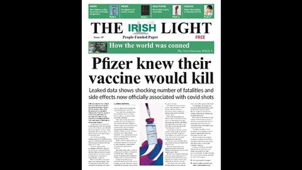 Irish Light Newspaper Revealing PFIZER Knew Covid Jabs Would Kill ...