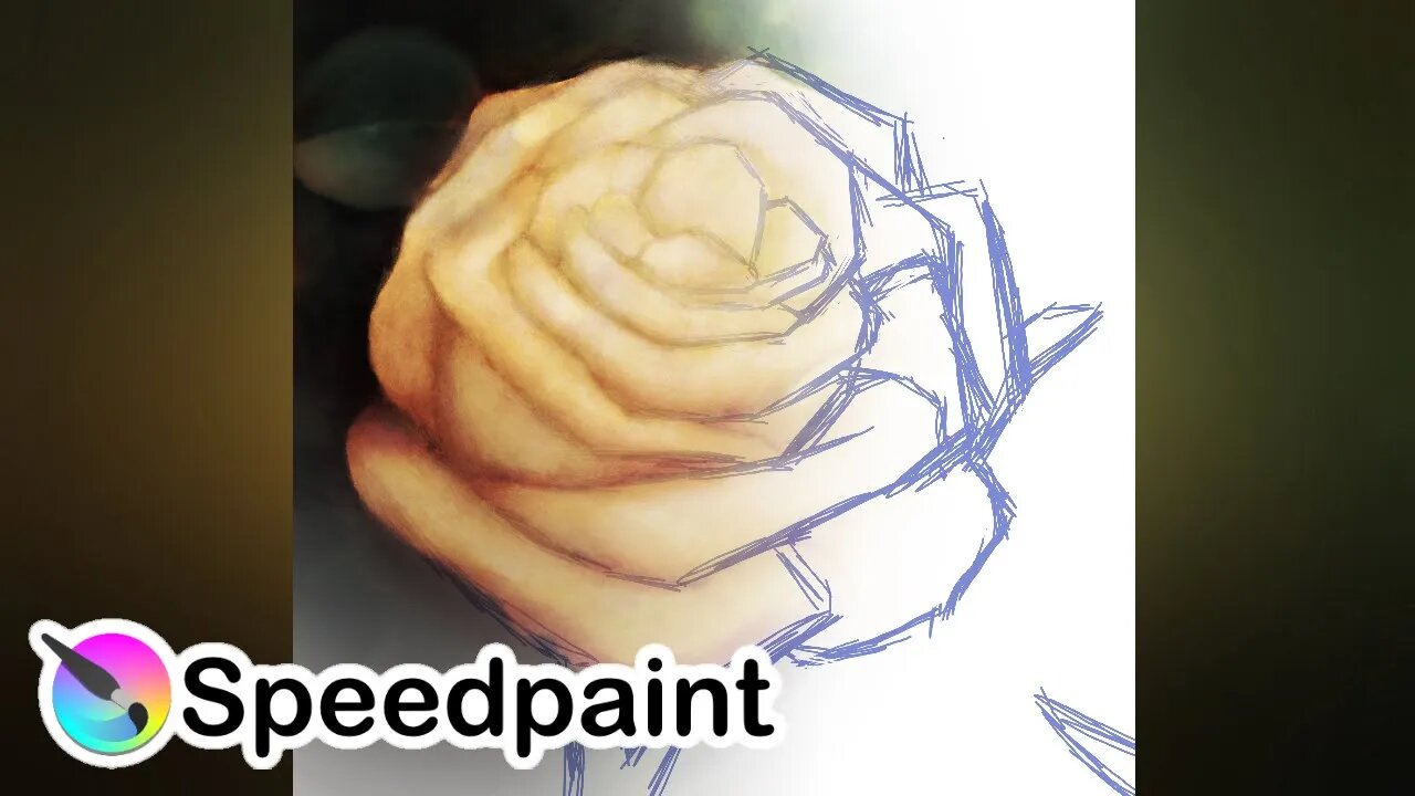 Yellow Rose Flower Speedpaint - Digital Painting in Krita