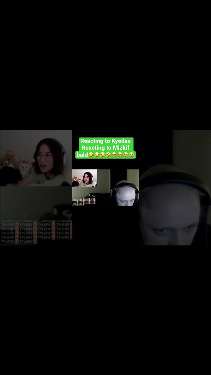 Reacting to Kyedae Reacting to Mizkif going Bald🤣 #kyedae #mizkif #funny