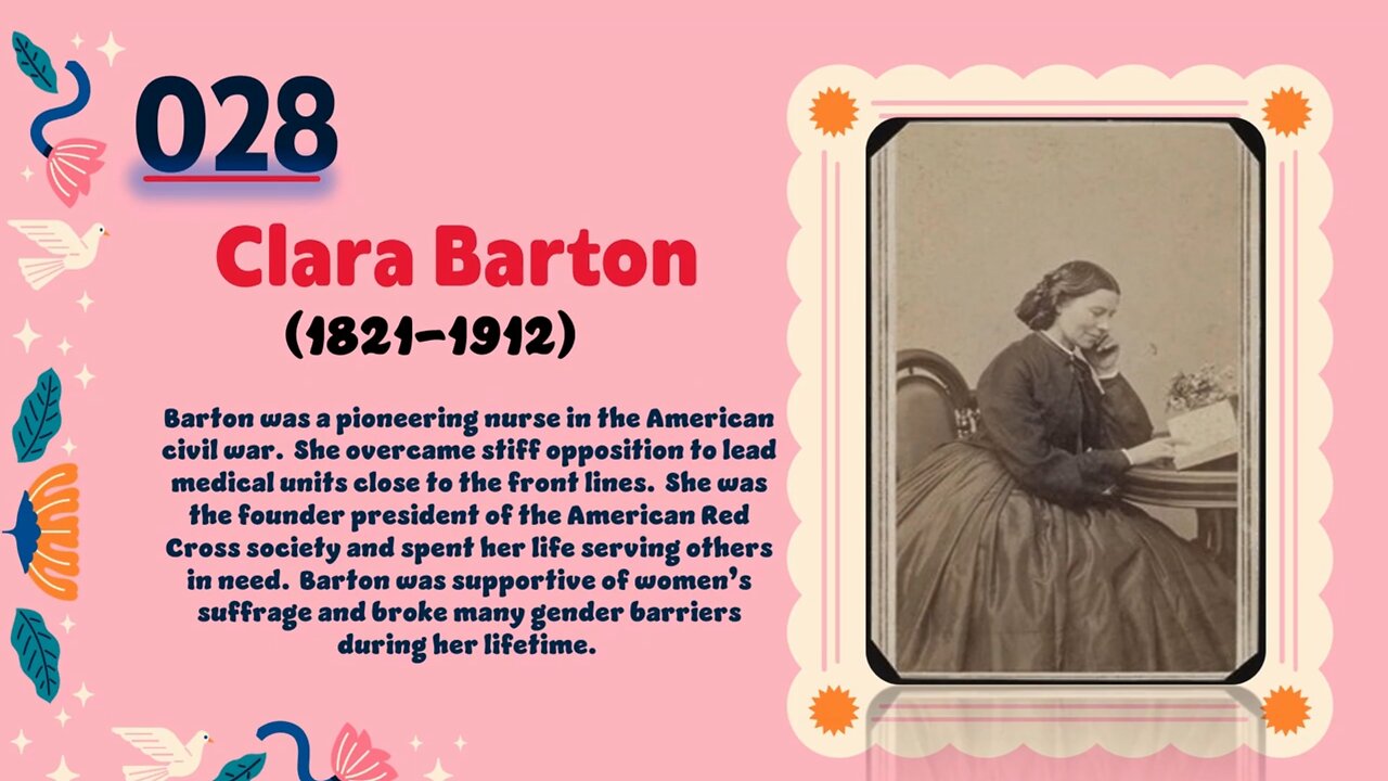 Clara Barton (1821-1912)| TOP 150 Women That CHANGED THE WORLD | Short ...