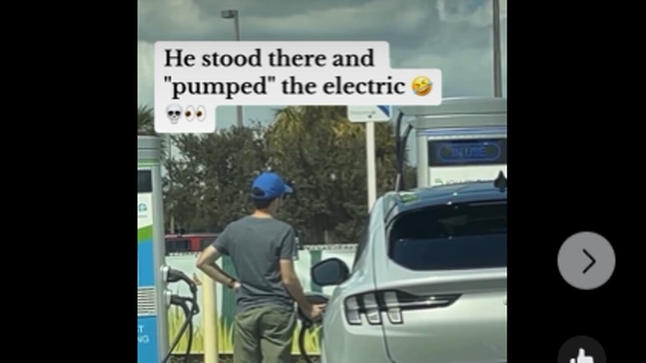FRIDAY FUNNY - FIGHT OVER AN EV CHARGER & MAN PUMPS ELECTRICITY INTO EV ...