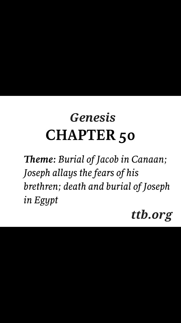 Genesis Chapter 50 (Bible Study)