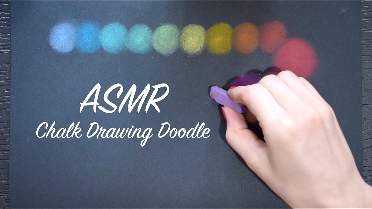 ASMR Chalk Drawing Doodle | Sketching and Paper Sounds | (No Talking)
