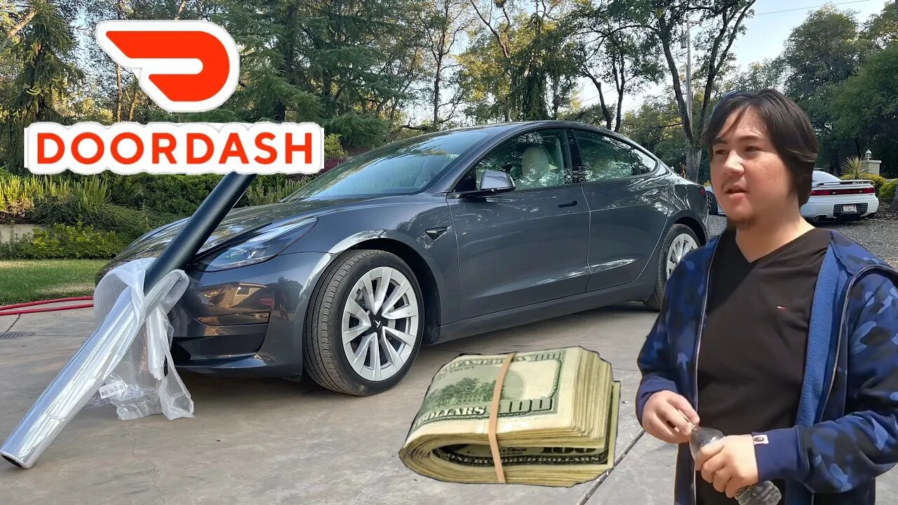 DOORDASHING PAYS FOR HIS TELSA AND BRAND NEW WRAP | Ultimate Tesla DIY ...