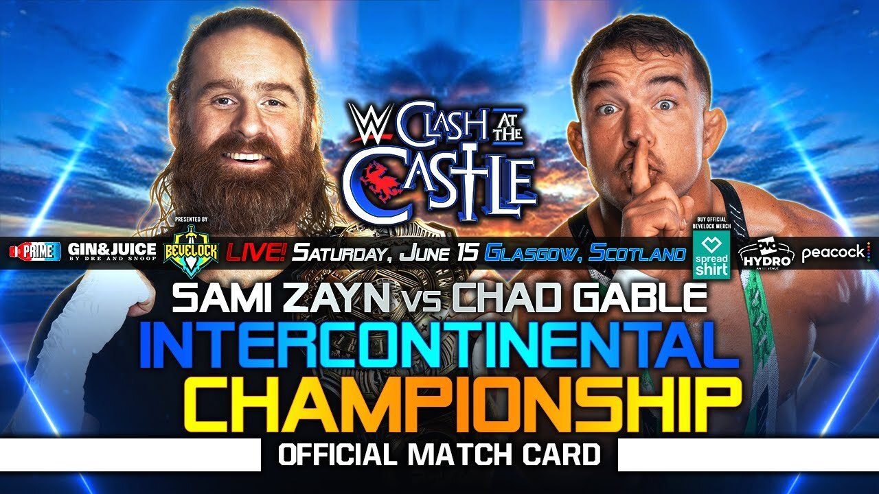 Chad Gable Vs Sami Zayn WWE Clash at the Castle Intercontinental ...