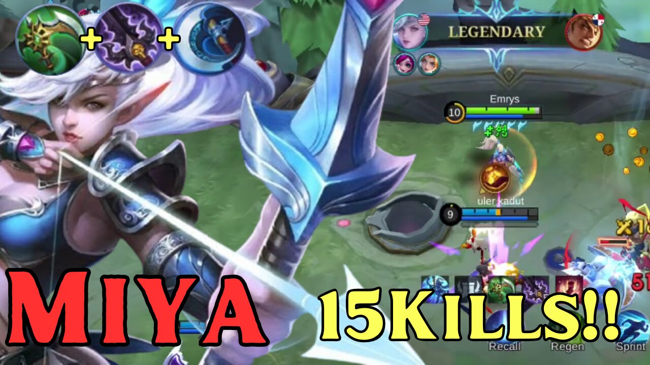 15 Kills + LEGENDARY! Miya Hard Carry Build! | MLBB | Mobile Legends ...