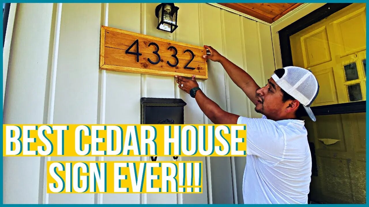 Best Cedar House Number Sign!!! | EASY DIY HOUSE NUMBER SIGN - 2 Hour ...