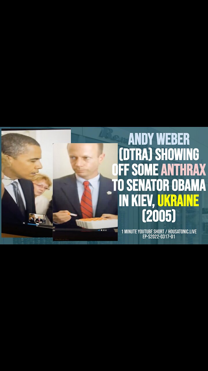 Andy Weber (DTRA) showing off some anthrax to Senator Obama in Kiev, Ukraine (2005) Biolab weapons