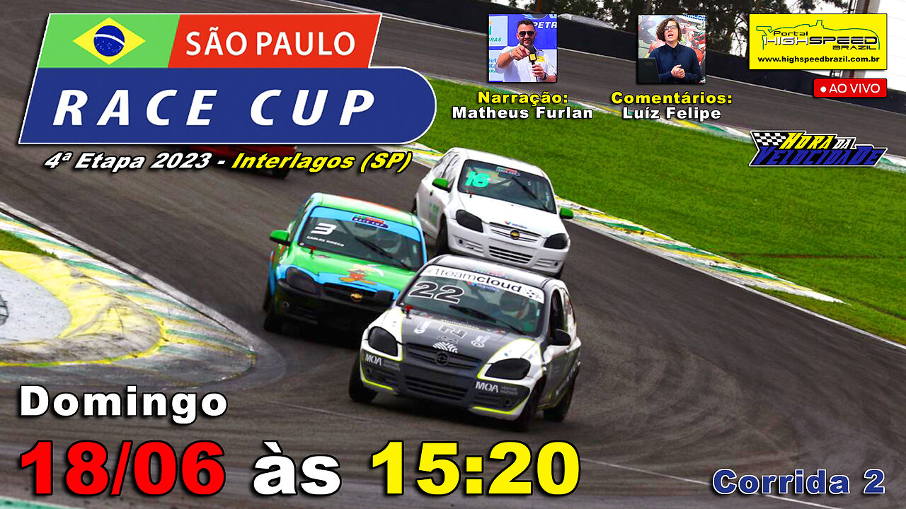 RACE CUP | Corrida 2 | 4ª Etapa 2023 - Interlagos (SP) | Ao Vivo