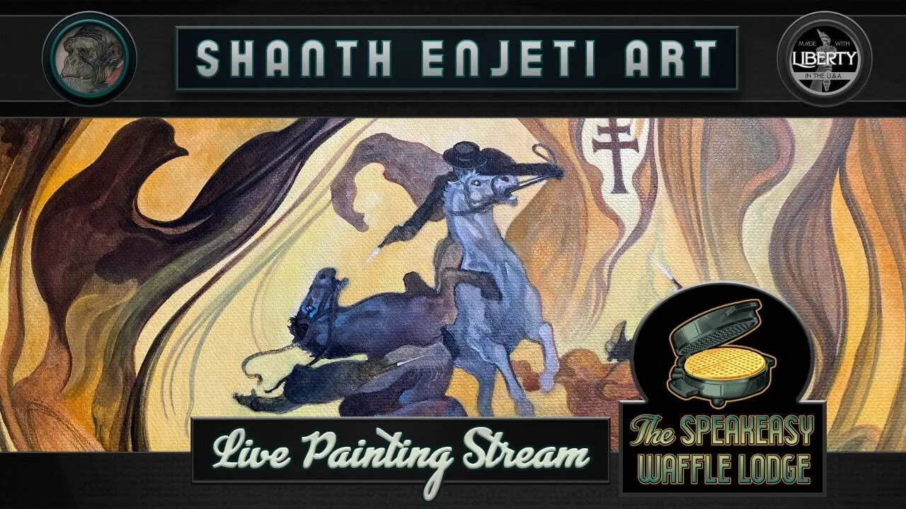 🔴 LIVE! Shanth Enjeti Art’s SPEAKEASY WAFFLE LODGE! Painting Pulp ...