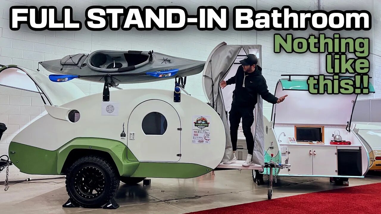 Teardrop Trailer with FULL STAND-IN Bathroom + Fits in a Garage! | 2023 ...
