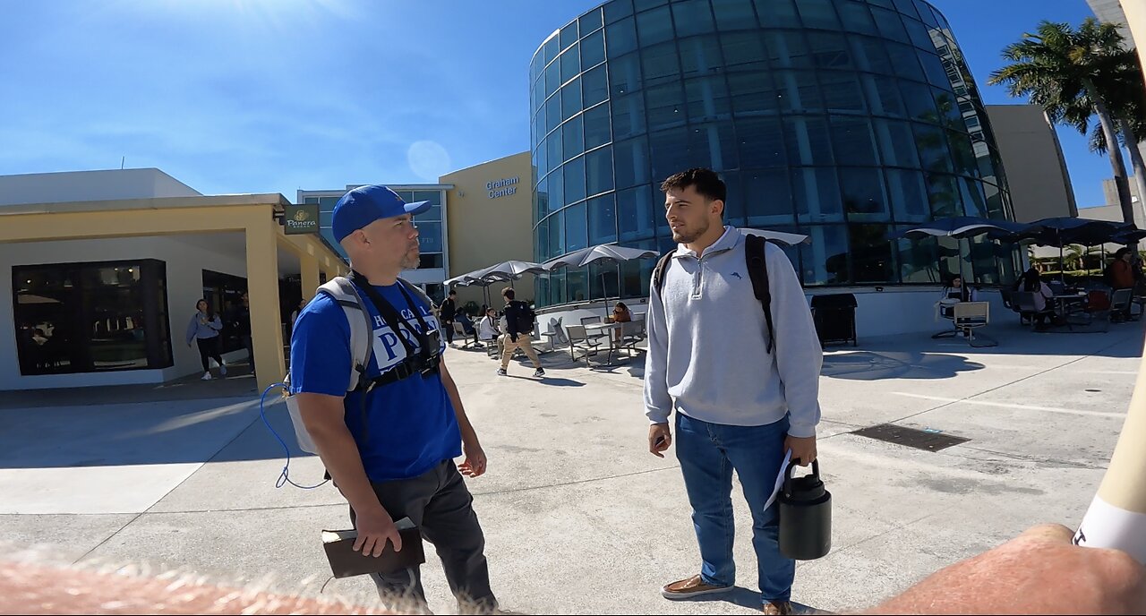 FIU: Brother Gabriel Preaching the Gospel When I Arrive, Calm Day, One ...