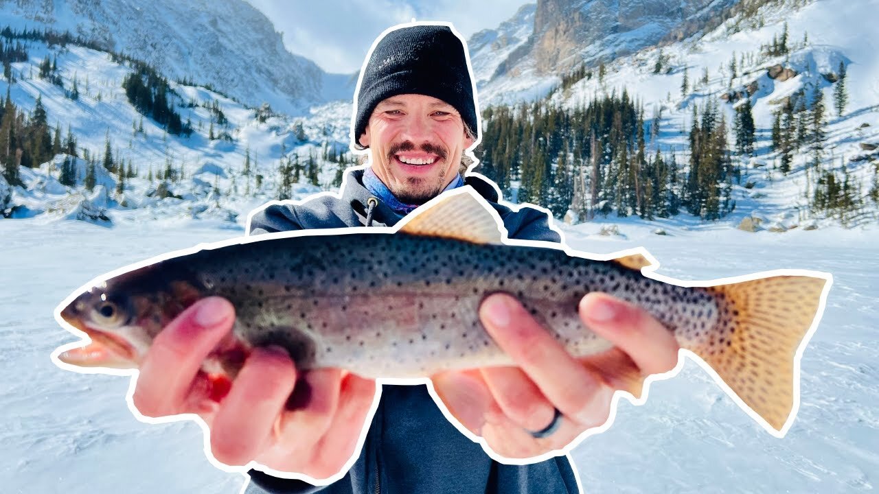 Catching RARE Yellowstone Cutthroat Trout Ice Fishing in Rocky Mountain ...