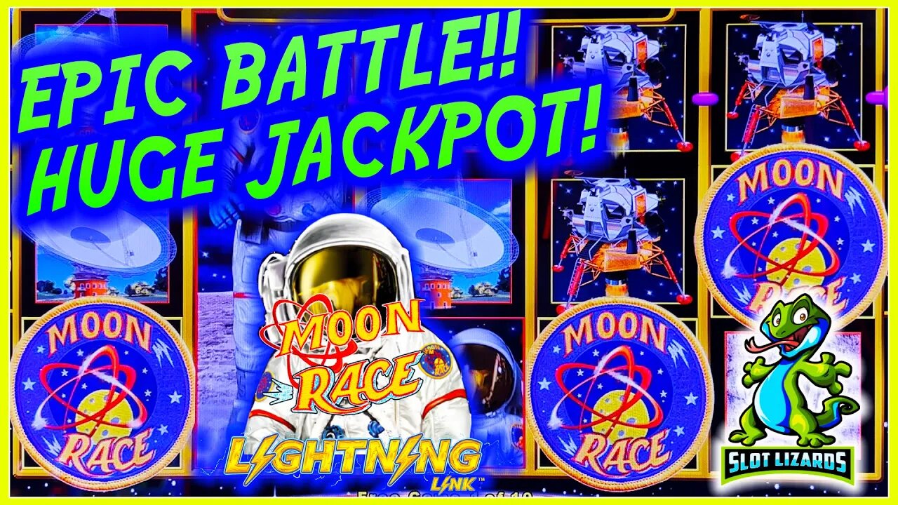 HUGE JACKPOT HANDPAY! EPIC BATTLE! Lightning Link Moon Race Slot BACK ...