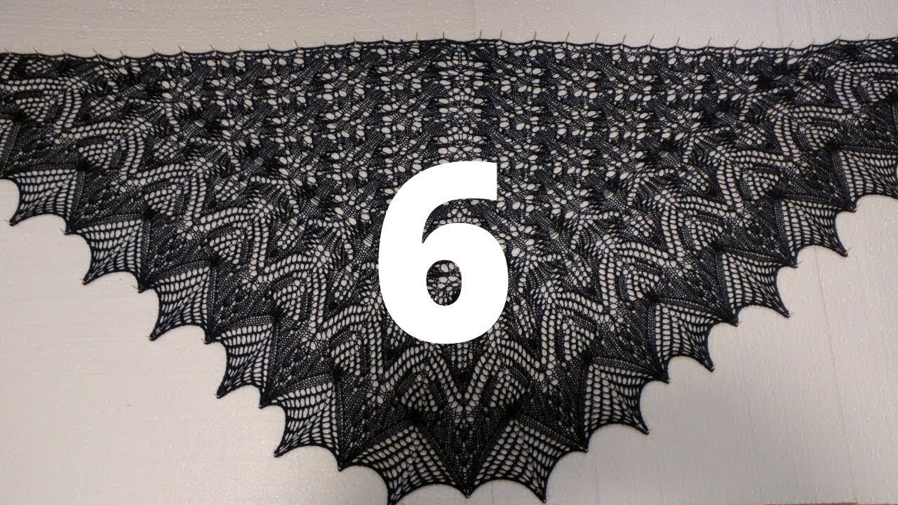Lacy Triangular Shawl Knitting Pattern Part 6 The Last One 7196
