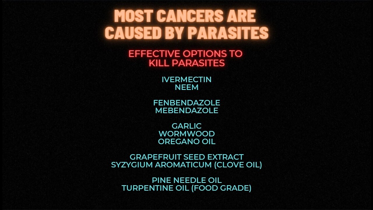[biosecure] - thePM discusses how parasites cause most types of cancer ...