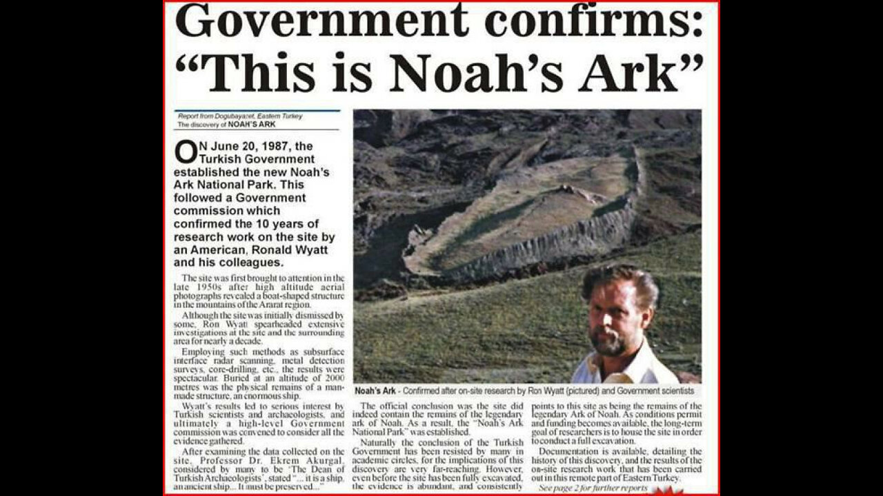Noah's Ark Discovered Documentary! Evidence for Its Location, Genesis ...