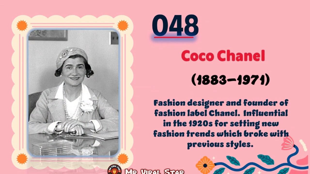 Coco Chanel (1883–1971) | TOP 150 Women That CHANGED THE WORLD | Short ...