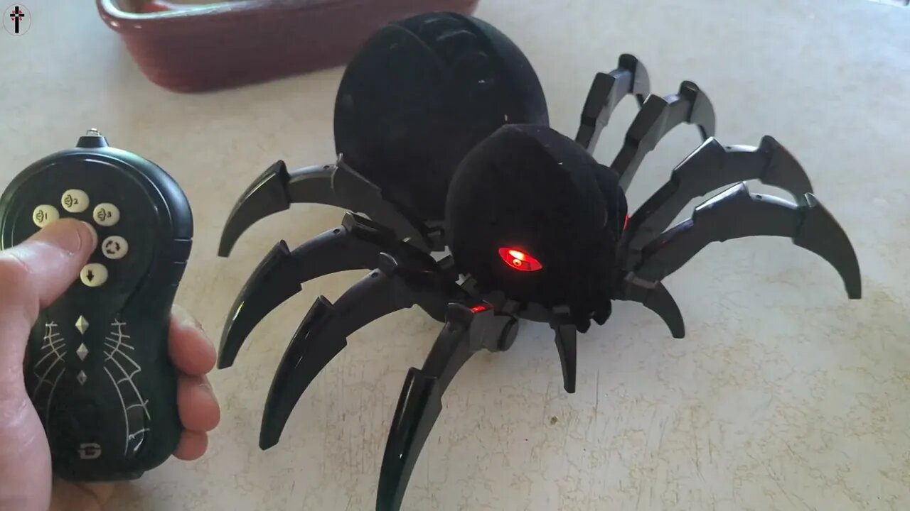 DEERC Robot Spider, Remote Control Spider with Spray and Lights, Black ...