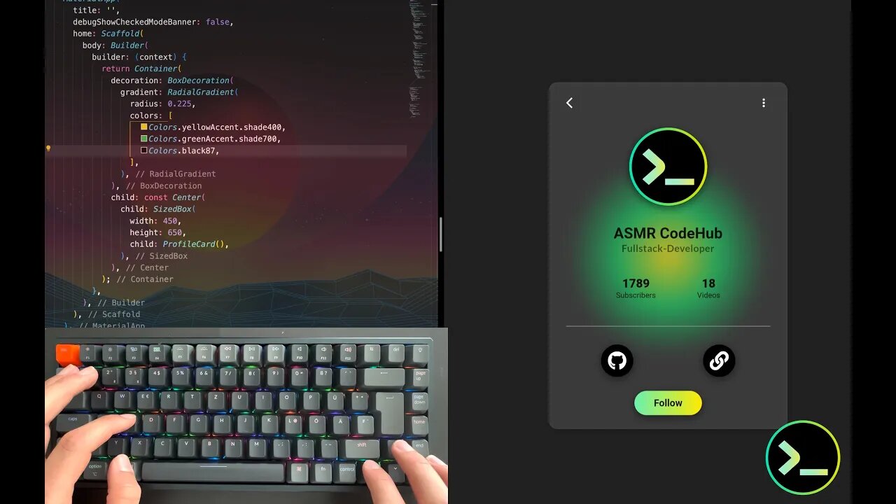 Asmr Programming Profile Card Ui Design Flutter No Talking