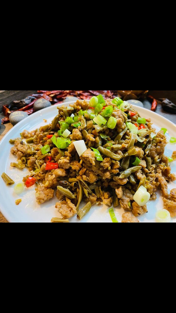 Ground Pork with Pickled Green Beans Stir Fry 酸豆角炒肉