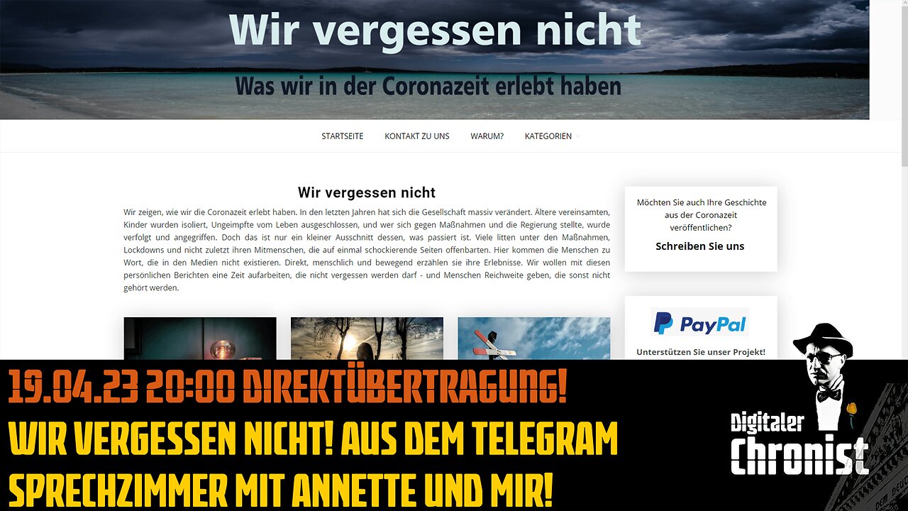 19.04.23 20:00 DÜ! Wir vergessen nicht! Aus dem Telegram Sprechzimmer ...
