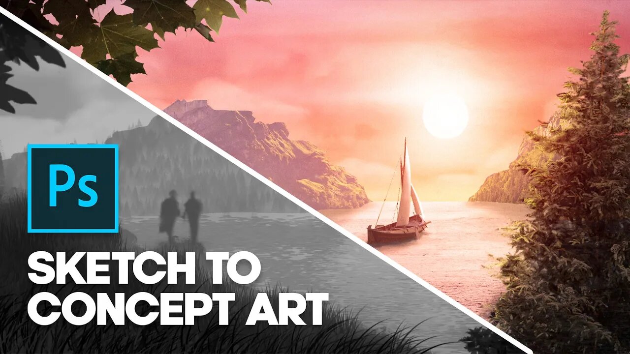 Photoshop Sketch To Concept Art - Photo Manipulation Speed Art