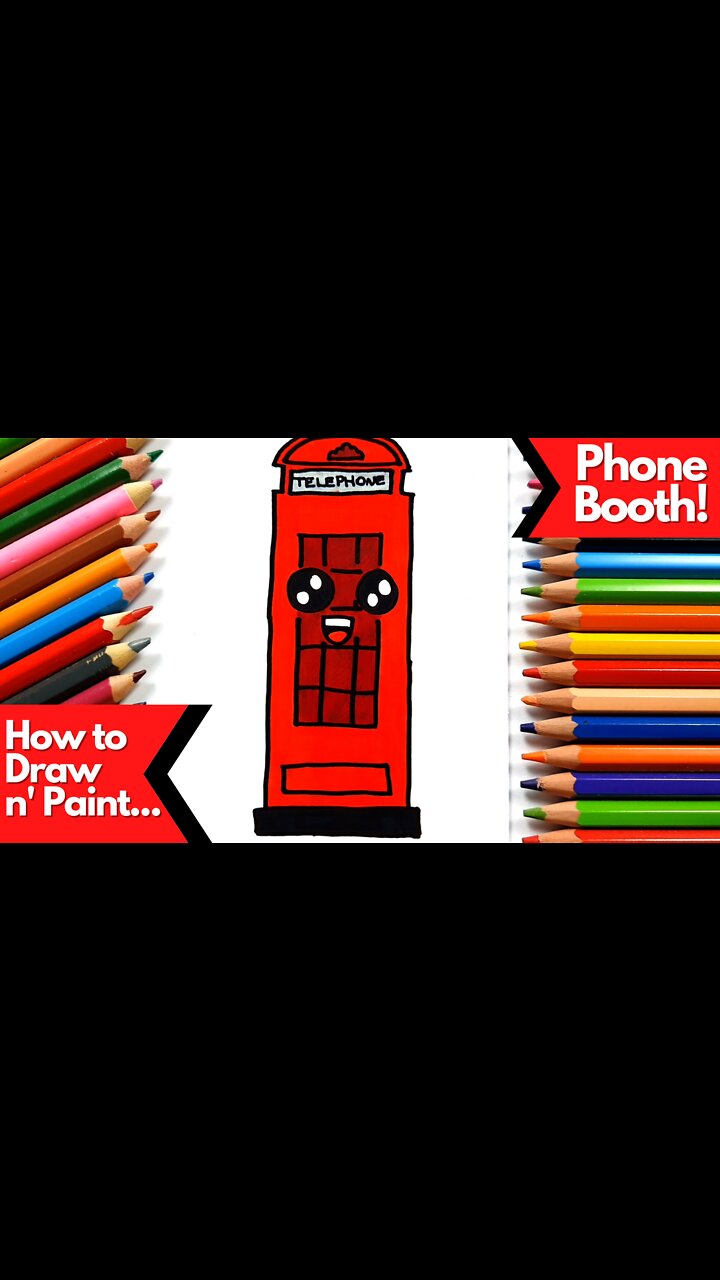 How to draw and paint Phone Booth London