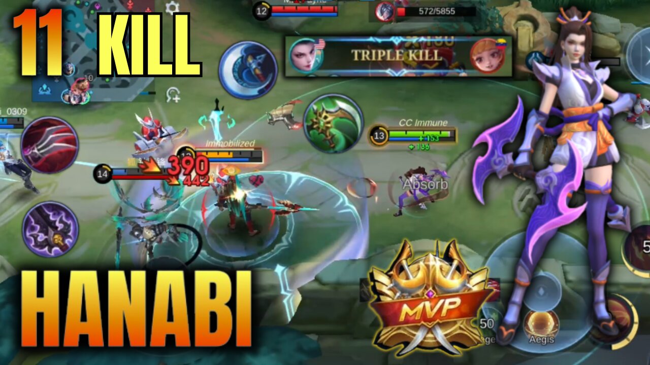 11 Kills! + MVP!! Mythic Ranked Hanabi | MLBB | Mobile Legends | Mobile Legends: Bang Bang