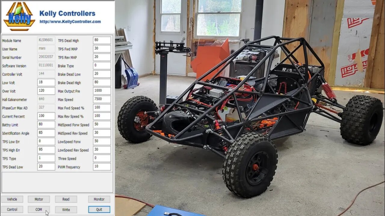 Homemade Electric Buggy, Ep 10: Wiring & Programming Kelly Controller - ME1616 Motor