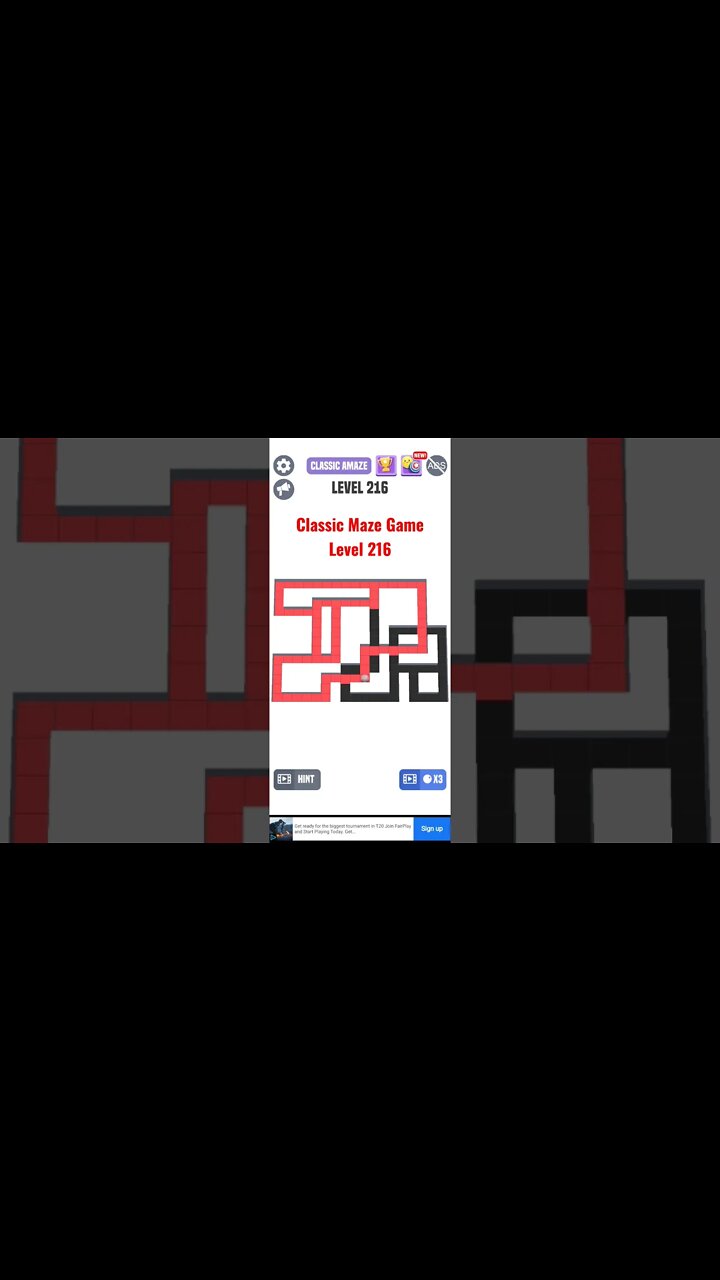 Classic Maze Game Level 216. #shorts