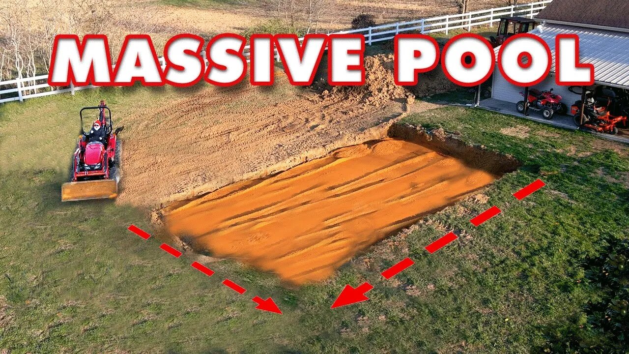Above Ground Pool Base Build with a Tractor Backhoe ( Sunken Pool )