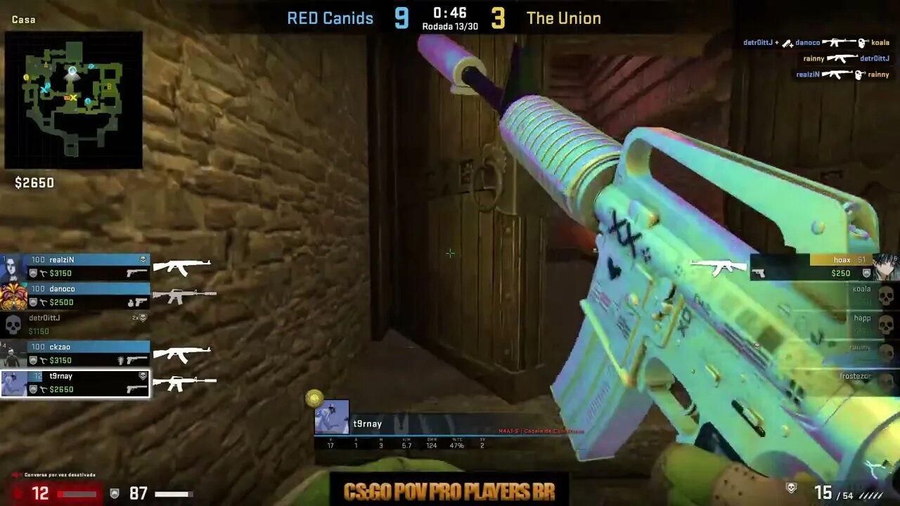 CSGO POV Red Canids t9rnay (23/7) vs The Union (Ancient) @ CCT South America Series 7