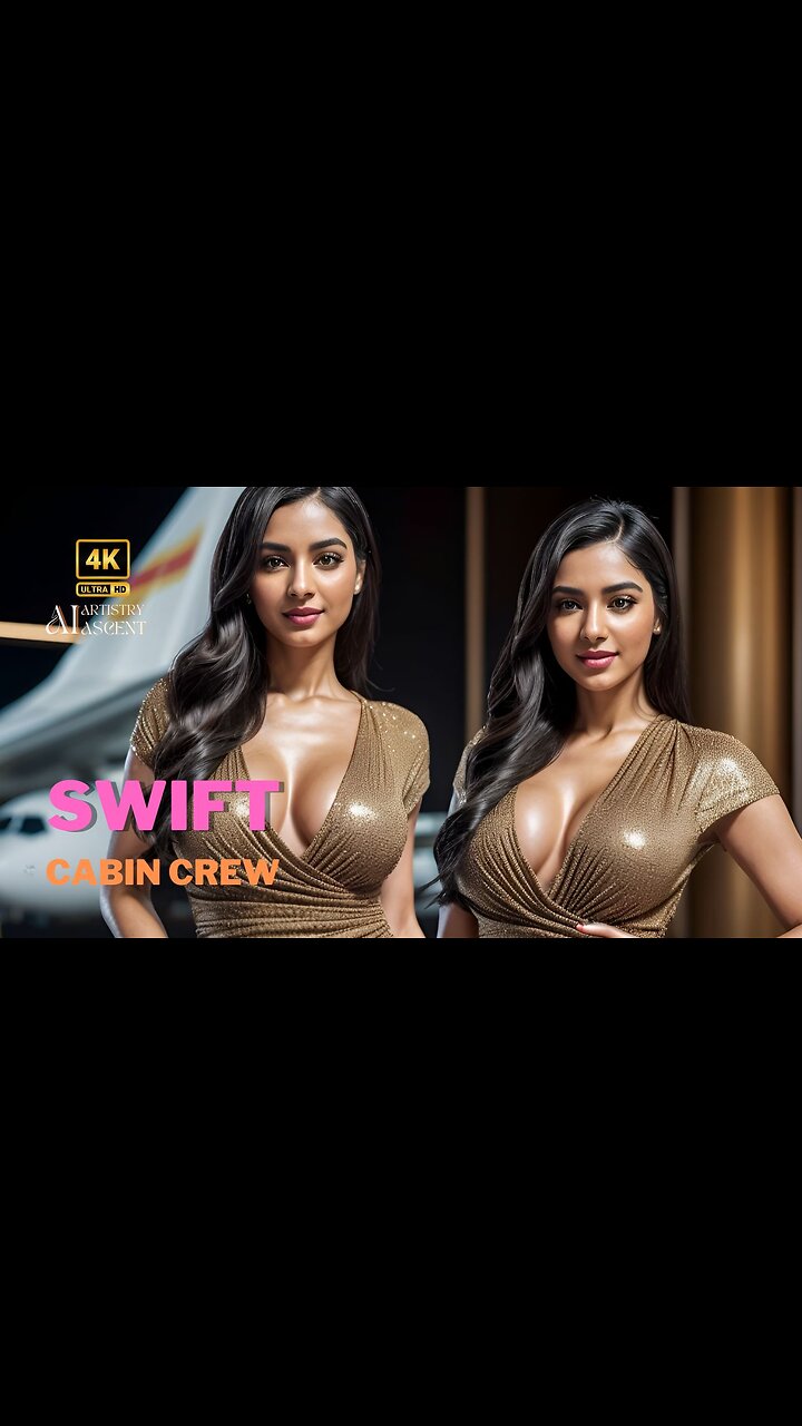4K AI Artistry Lookbook Model 💖 Ai Lookbook Girl Swift Air 👗 Cabin crew dress #aiartstyascent