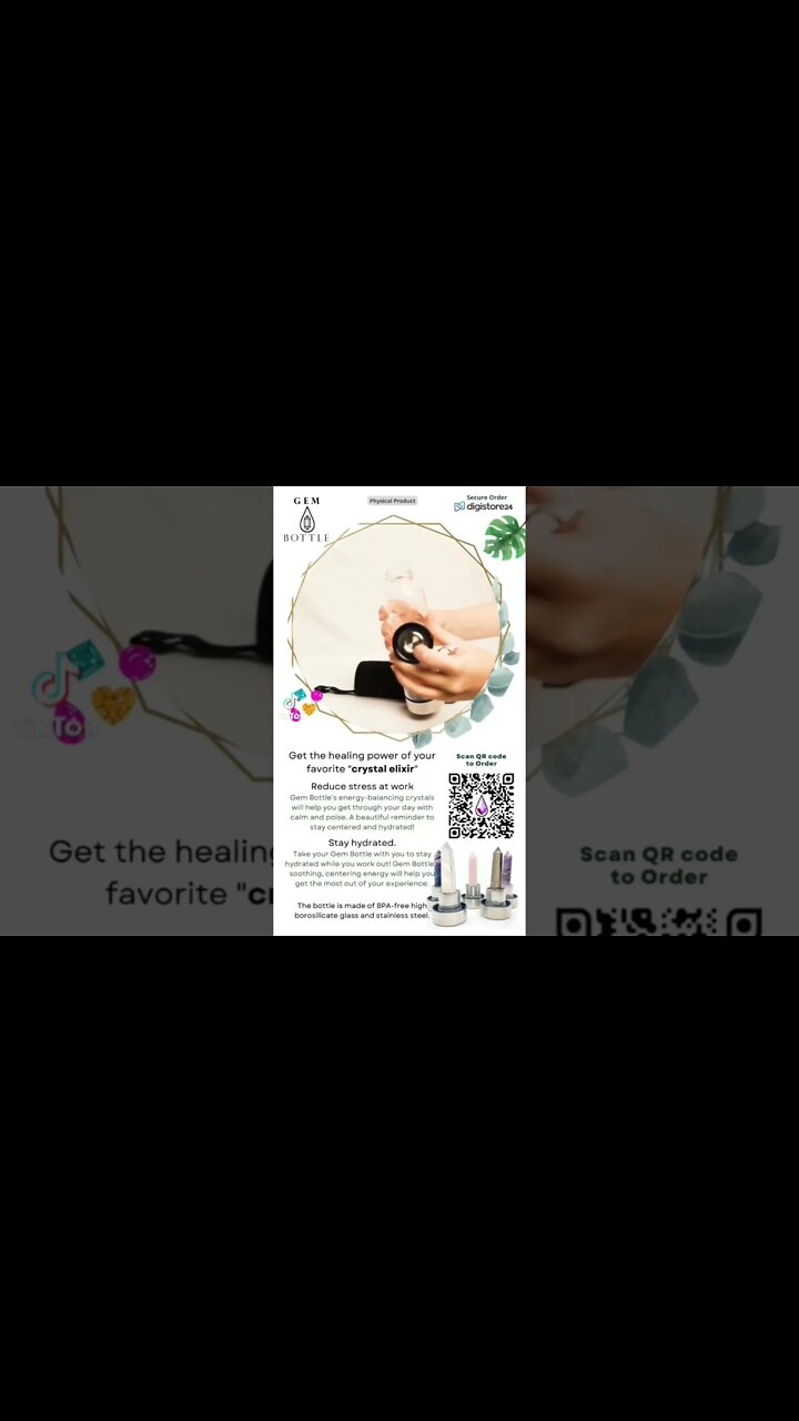 Gem bottle, crystal elixir for special hydration and stress relief #fyp ...