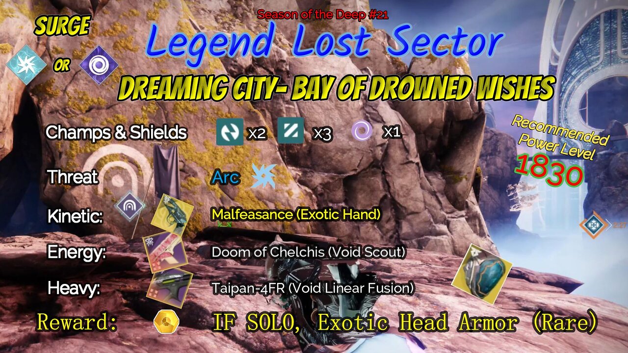 Destiny 2 Legend Lost Sector: Dreaming City - Bay of Drowned Wishes on ...