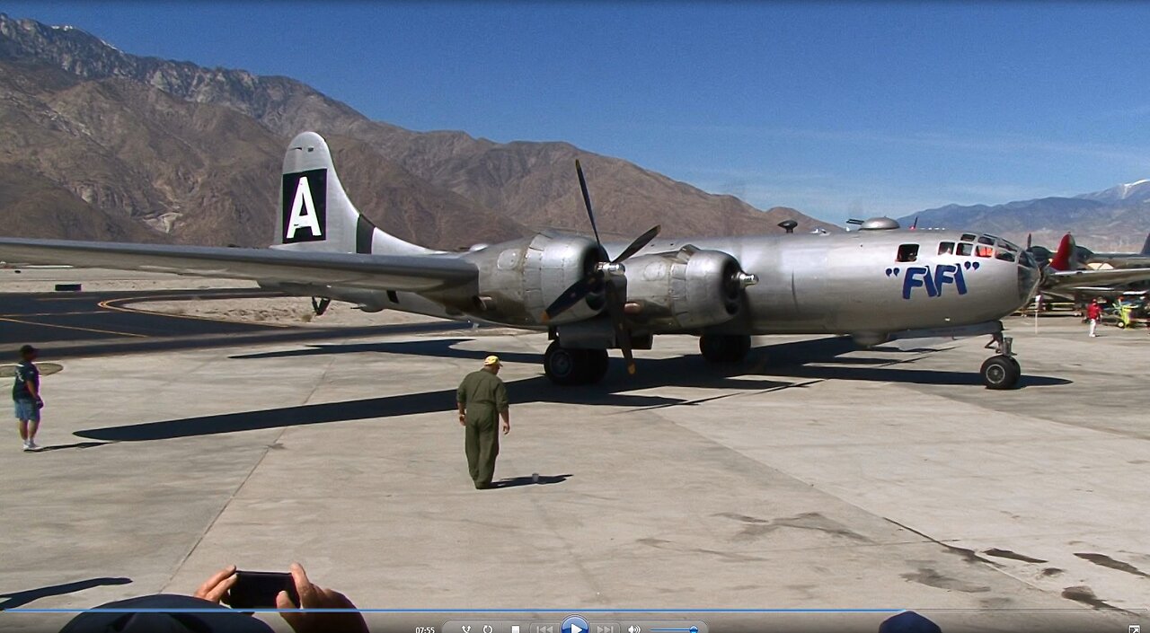 Warbird Aviation WWII Restored Boeing B 29 "FIFI Flys Again" Starts up ...