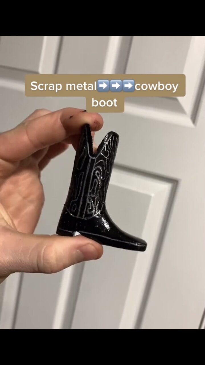 Mini cowboy boot made from scraps