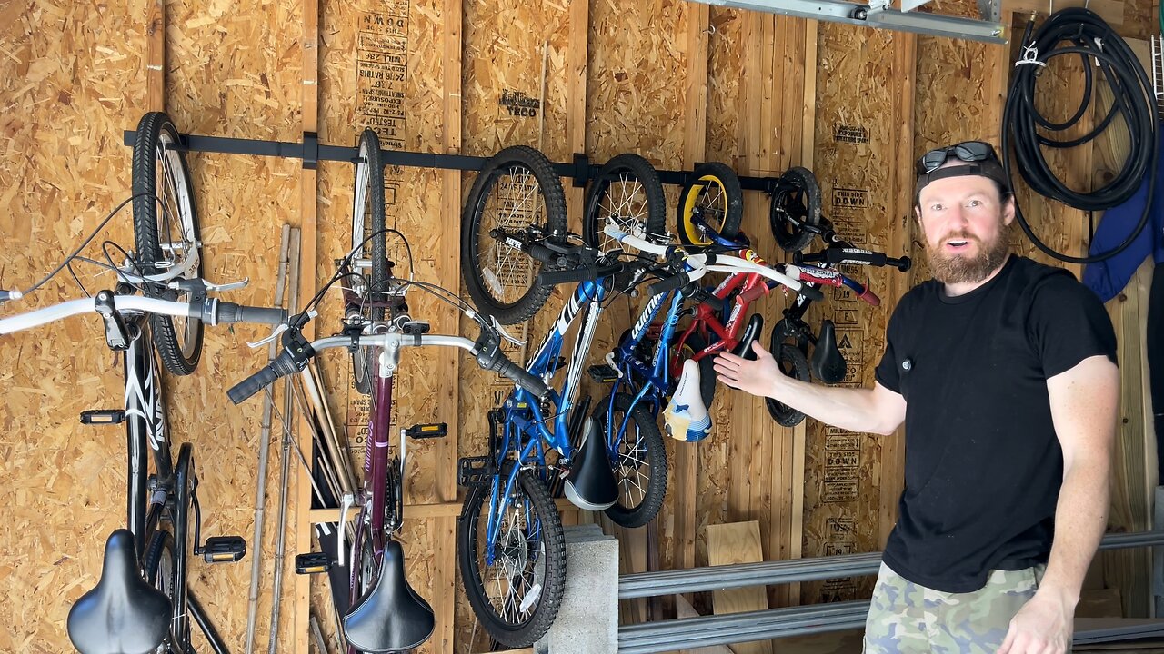 Adjustable 6 Bike Hangers for Garage, Extended Rail to Accommodate ...
