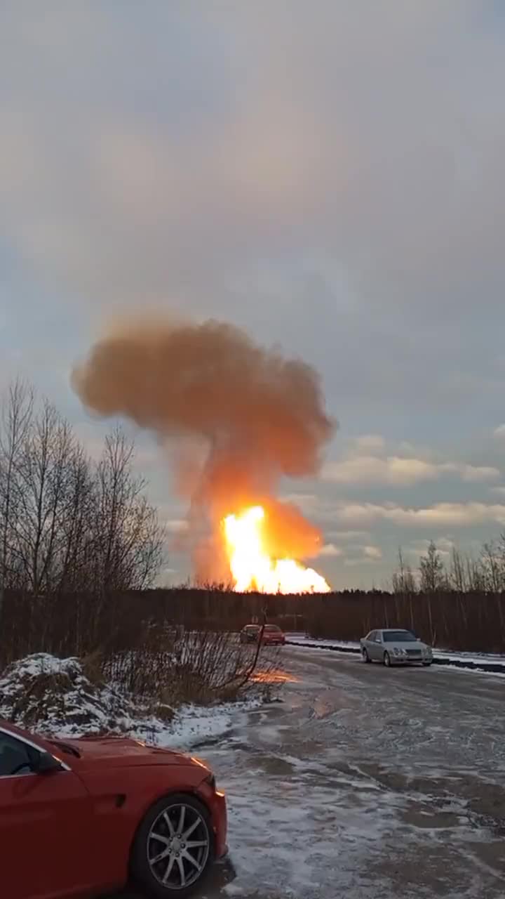 A gas pipeline near the Russian city of St. Petersburg explodes