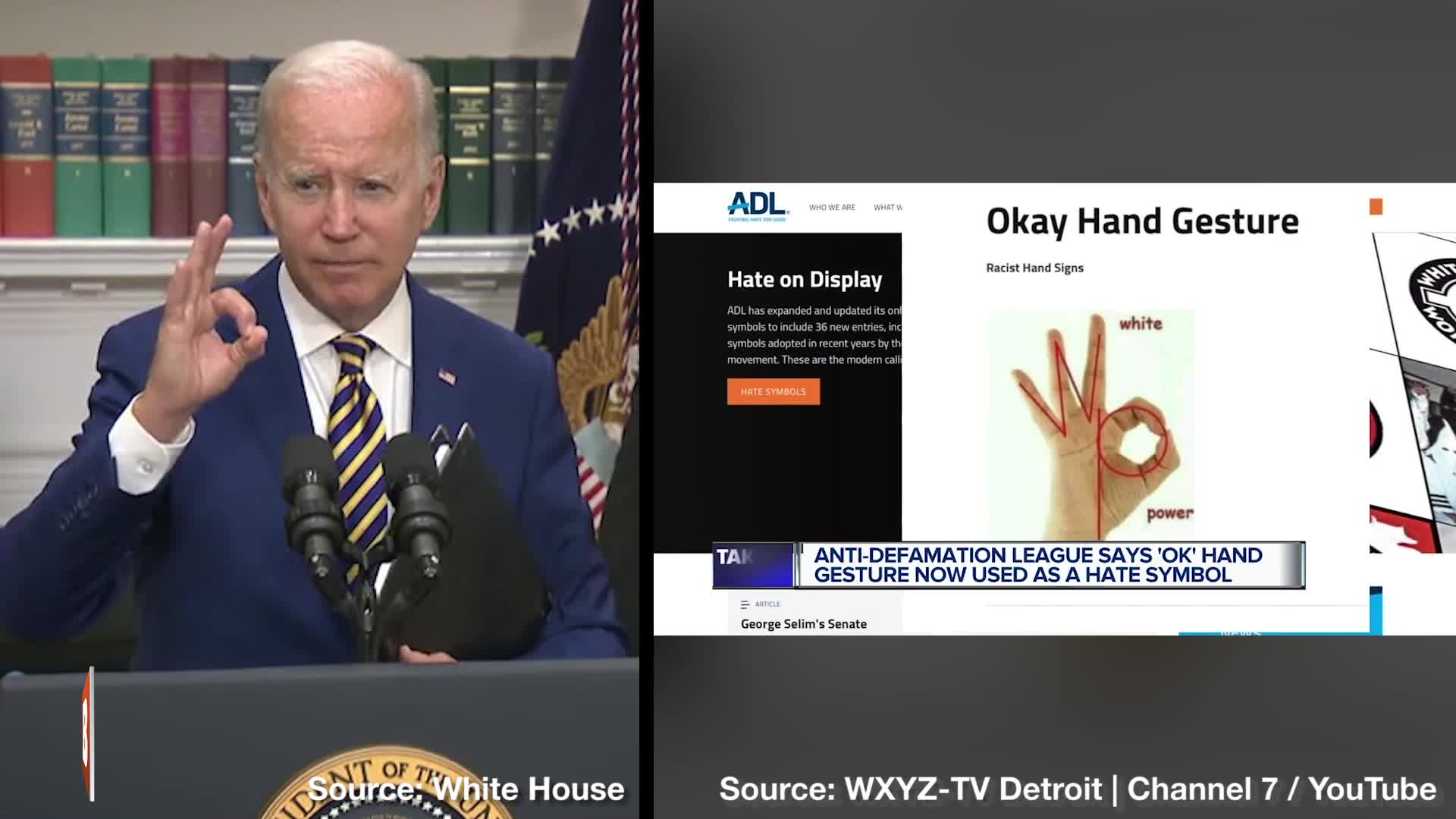Biden Makes "Okay” Hand Gesture Formally Labeled a “White Power Symbol ...