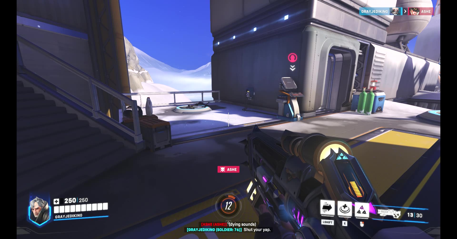 Soldier: 76's unique elimination line for Ashe