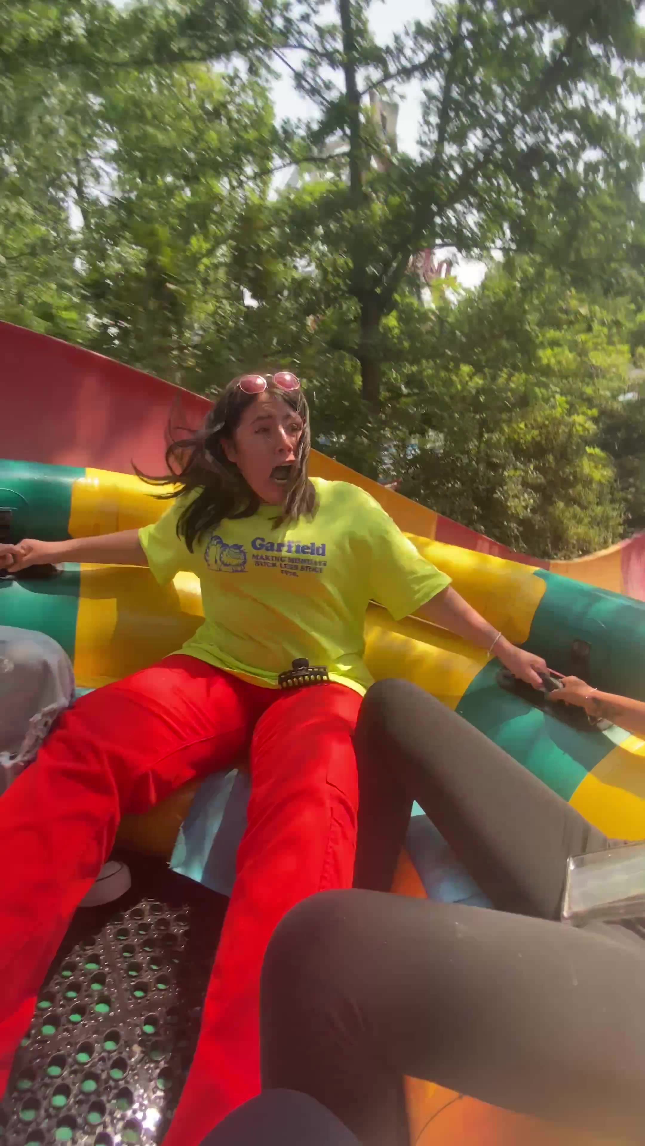 Girl Freaks Out on Waterslide