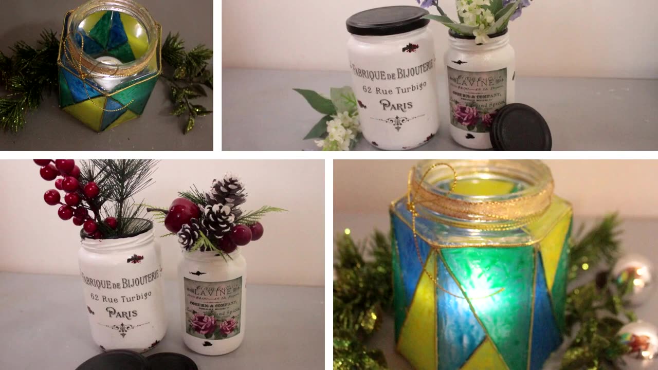 DIY - 2 Jar Decoration Ideas ♻ Easy Jar Crafts 💕 Farm Style 🌼Decoupage ...