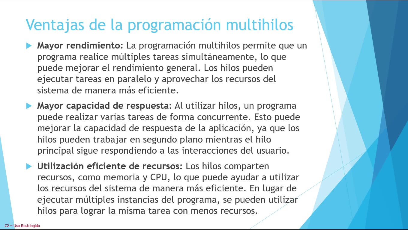 Conceptos básicos de programación. Parte 6. Programación multihilos.