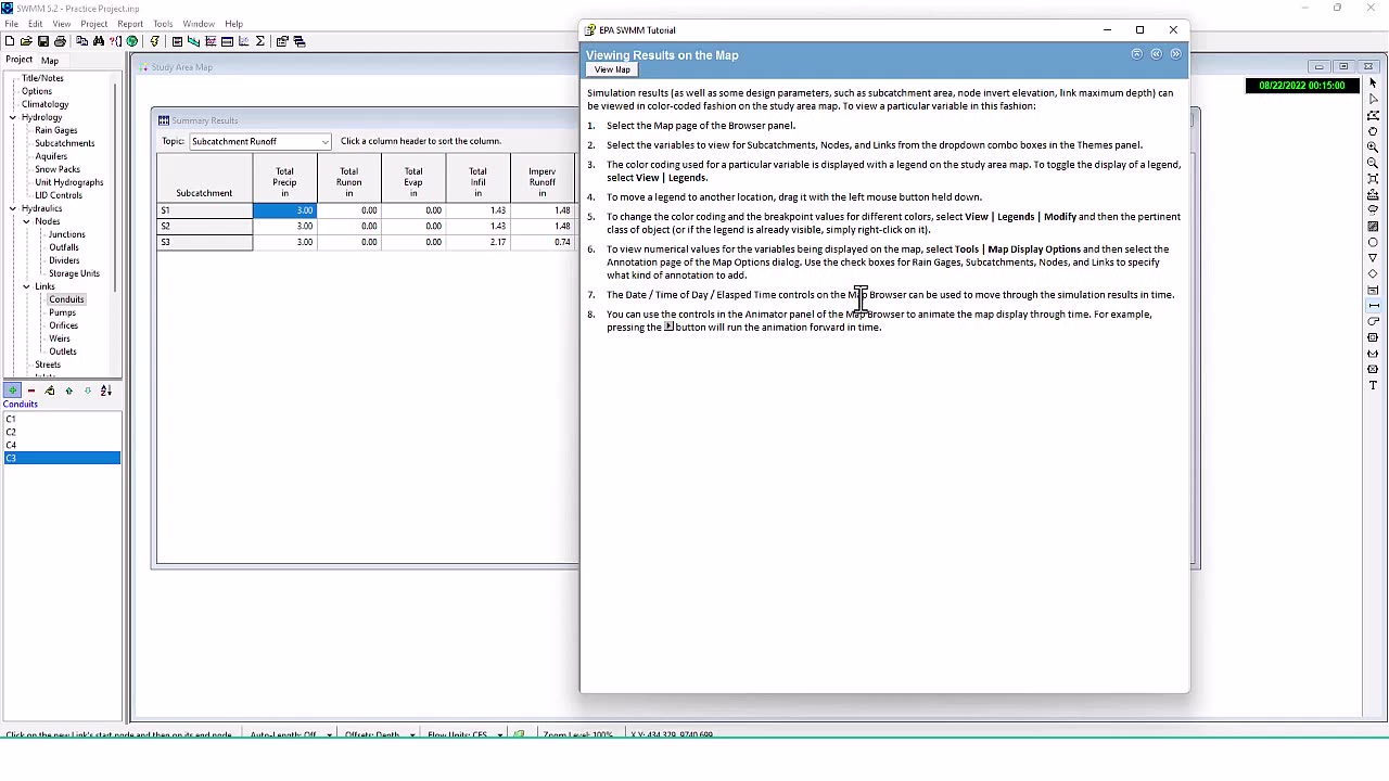 Epa Swmm Lesson Part 4 Running An Epa Swmm Project