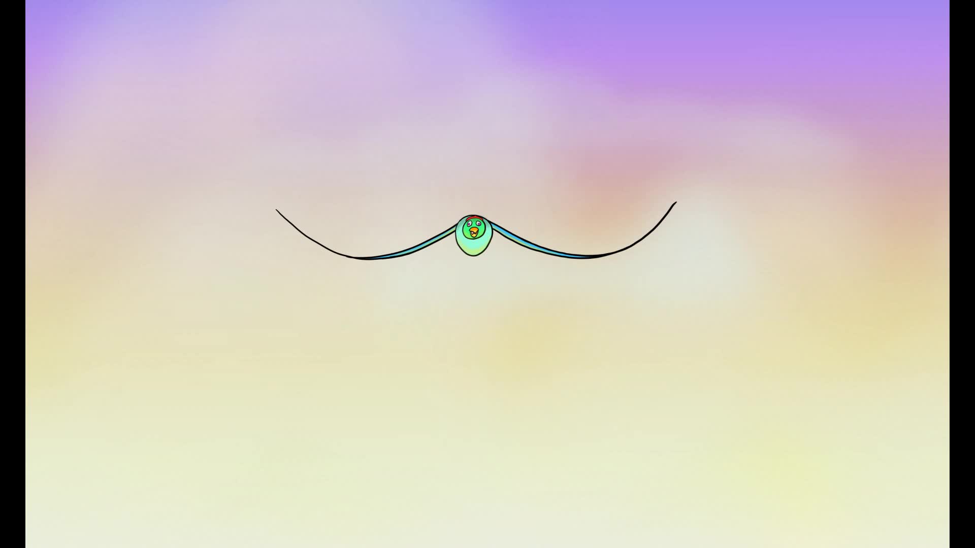 Goofy Bird Flying through Clouds_2D Animation_TVPaint